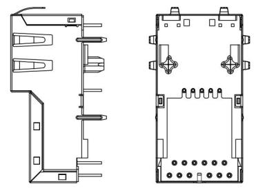 中国 J1V-U2100NL 1000BASE-Tの縦RJ45イーサネット コネクターPOEの上の記入項目Y/GGは導いた 販売のため