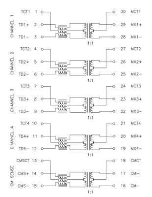 China HX7137NL 10G BASE-T Single Port 30PIN Lan TRANSFORMER Modules for sale