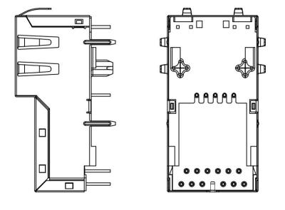 中国 J1V-U7000NL 10GBASE-T 1X1の港の縦RJ45コネクター4PAIR POE 60Wの上の記入項目 販売のため