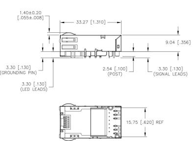 中国 RJ45 Magjack 12PIN GG/Yの下のJT3-1105HL 10GBASE-T 1X1の港タブは導いた 販売のため
