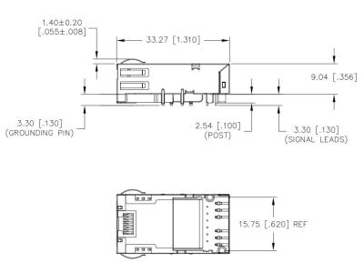 China O único RJ45 Magjack conector portuário de JT3-1128HL Tab Down 10GBASE-T NÃO conduziu à venda
