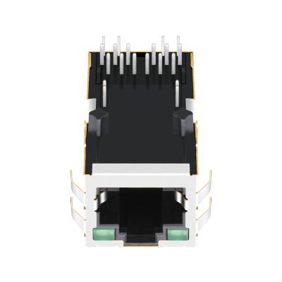 Cina La base-t del connettore 10G di JGCG1T1004PW-GG RJ45 ha integrato la magnetica per l'applicazione di PoE++ in vendita