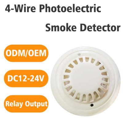 China Easy Installation 4 Wire Smoke Detector for Industrial Control Equipment and Fire Warning System with High Sensitivity DC12~24V Residential Smoke Detector for sale