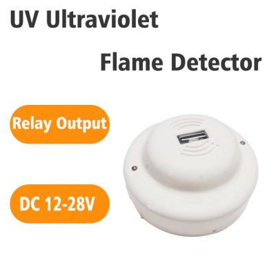 China UV Flame Detector Fire Alarm DC 24V Relay Output Industrial Fire Detection Sensor for Factory Building for sale