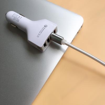 China Factory OEM mobile phone car charger 4 ports QC3.0 fast USB charger for sale