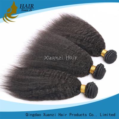 China Brazilian Virgin Curly Hair Weave , Double Draw Weft Remy Hair Extensions Kinky Straight 7A for sale