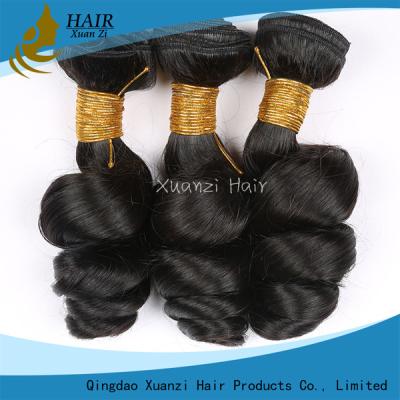 China Natural Black Indian Virgin Hair Extensions Unprocessed Loose Wave For Black Women for sale