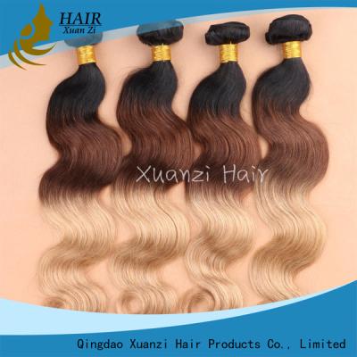 China Gradient Colored Virgin Hair Extensions Body Wave No Tangling  8 - 32 Inches for sale