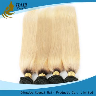 China White 100% Human Hair Colored Virgin Hair ExtensionsYaki Straight  No Damage 7A Grade for sale