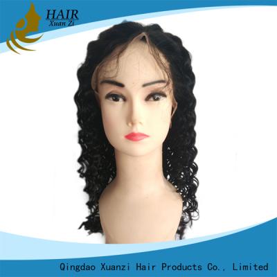 China Soft Silky Full Lace Human Hair Wigs Kinky Curly With Natural Baby Hair for sale
