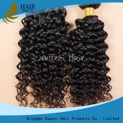 中国 バージンの巻き毛ブラジルの自然な毛延長延長の黒い実質のヘアー クリップ 販売のため