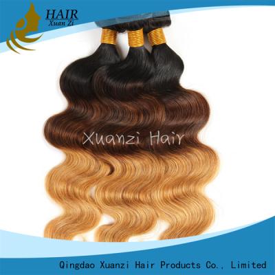 China Two Tone Clean Colored Virgin Hair Extensions Brazilian Body Wave No Chemical for sale