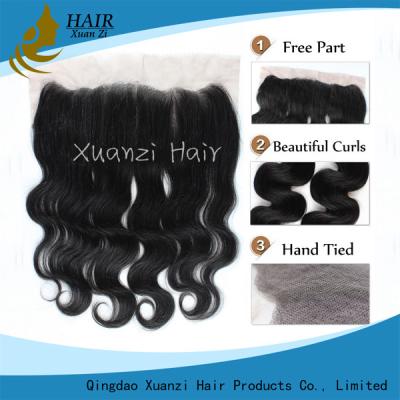 China Malaysian Silk Base Frontal Closure , Hair Weave Closures Pieces 7A 13  X  4 Inches for sale