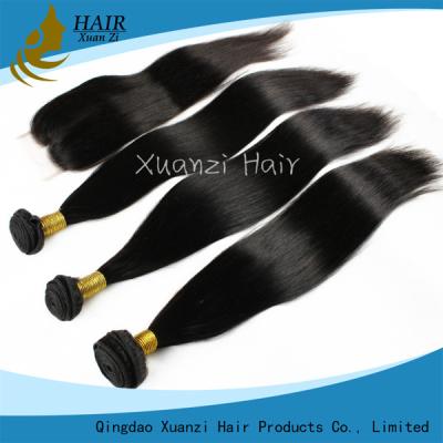 China Brazilian Straight Hair 10 Inch , Black Women Silk Straight Virgin Hair Bundles 7A Grade for sale