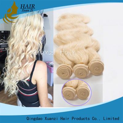 China Blonde Brazilian Hair Weave 100% Human Hair , Long Lasting Virgin Remy Hair for sale