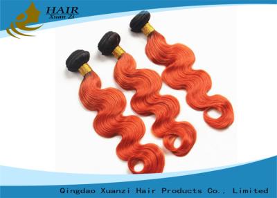 China Orange Color Raw Virgin Hair Bundles , Grade 9a Human Hair Clip In Extensions for sale