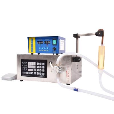 China Semi-automatic Beverage/Manual Wax Paraffin Candle Beverage Water Fruit Juice Liquid Drinks Peck Filling Machine With Heating Function for sale
