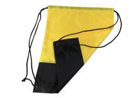China Black Yellow Small Cinch Sack 210D Poly Drawstring Cinch Sack for sale