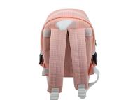 China 600D Polyester Zipper Backpack Light Pink Backpack For School for sale