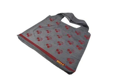 Cina 50*40cm Borsa pieghevole di cotone grigio personalizzata con disegno rosso ciliegio in vendita