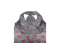 China 50*40cm Gray Botton Folding Tote Bag Customized With Red Cherry Pattern for sale
