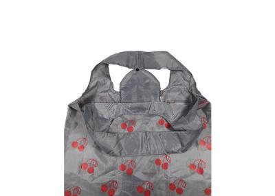 Cina 50*40cm Borsa pieghevole di cotone grigio personalizzata con disegno rosso ciliegio in vendita