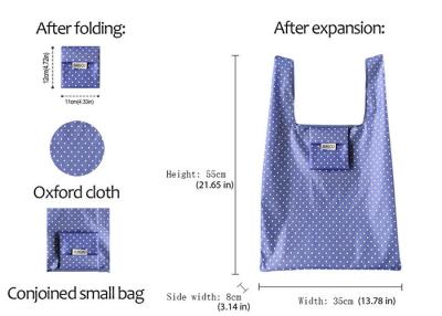 Cina Oxford 210D Folding Tote Bag Borsa riutilizzabile che si ripiega in se stessa in vendita