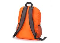 China Orange 300D Polyester Backpack Foldable Laptop Backpack With Zipper Front for sale