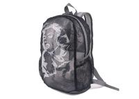 China Collapsible Light Blue Mesh Backpack Polyester Rucksack For Hiking for sale