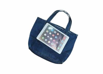 Cina blu chiaro Denim Shopping Tote Bag Stampa su tela di seta personalizzata in vendita