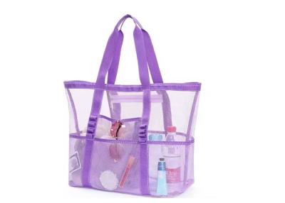 China RPET Mesh Beach Tote Bag Customized Printing Silk Screen Print And Digital Print à venda