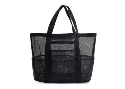 Cina custom black Polyester Mesh Tote Bags beach bag large capacity in vendita