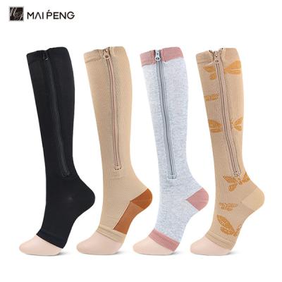 China Anti Slip Compression Leg Socks Venous Pressure Socks Zipper Compression Socks for sale