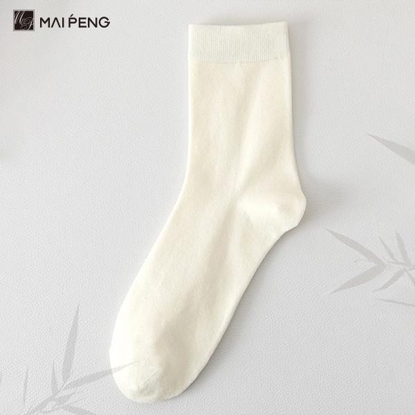 Quality Pure Color Custom Bamboo Socks Breathable Fiber Crew Socks Custom for sale