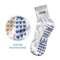 Quality Colorful Girls Pilates Ruffle Socks Gym Anti Slip Yoga Heart Grip Socks for sale