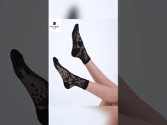 Zomer Dunne Custom Dames sokken Transparent Glass Mesh Jacquard Crystal Silk sokken