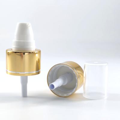 Cina 24mm 24/410 Pompia di crema per collo in alluminio dorato per olio essenziale lozione siero in vendita