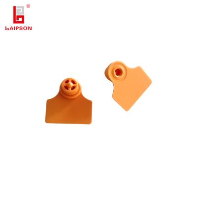 China Yellow Basf Tpu 34mm Round Ear Tag For Hog Swine And Pig Identification for sale