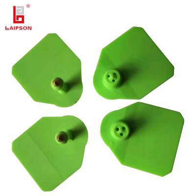 China Visiual tpu 50mm Green Tamperproof Animal Ear Tag For Livestock for sale