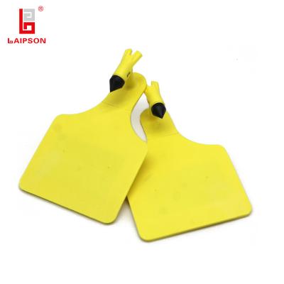 중국 TOP TPU Long Range 860MHZ Uhf Rfid Animal Ear Tag For Cow Calf Farm Tracking In yellow 판매용