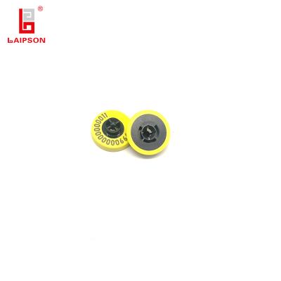 China Responsive 134.2Khz LF Rfid Basf Tpu Fdx Round Cattle Sheep Ear Tag For Farm Tracking for sale