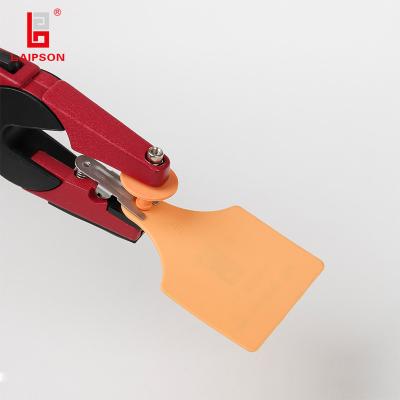 China Universal Red Aluminium Cattle Tag Applicator , Sheep Tag Applicator For 2 Piece Tags for sale