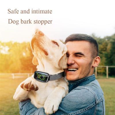 China 4 Working Modes Dog Bark Collar with Customized Logo Acceptable Rechargeable Battery for sale