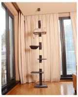 China Adjustable Floor to Ceiling Cat Tower 4 Tiers Cat Tree with Cozy Hammock and Sisal Scratching Posts for sale