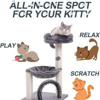 China Natural Sisal Cat Tree Scratching Post Multi-Level Platform Tower for Large Cats 150cm for sale