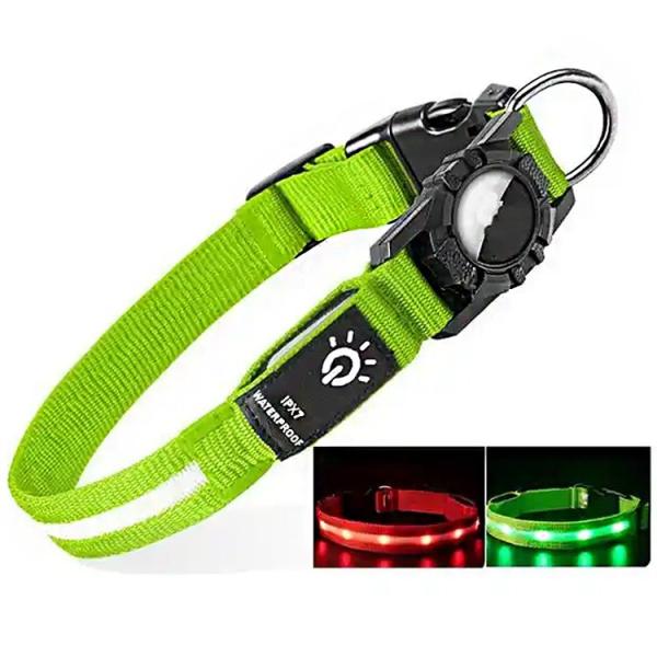 Quality Waterproof Light Up LED AirTag Dog Pet Collar Night Lights for Dogs and Night Walking for sale