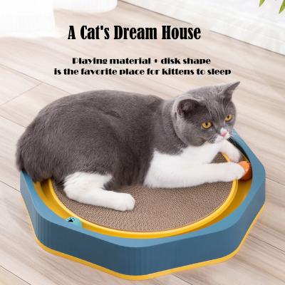 China Cat Scratcher Cardboard Oval Corrugated Scratch Lounge Bed for Durable Cat Scratching for sale