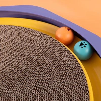 China Cat Scratcher Cardboard Oval Corrugated Scratch Lounge Bed for Durable Cat Scratching for sale