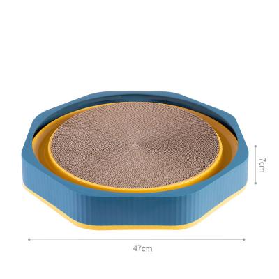 China Cat Scratcher Cardboard Oval Corrugated Scratch Lounge Bed for Durable Cat Scratching for sale