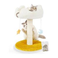Quality Indoor Pet House Nature Sisal Scratcher Cat Tree with Cozy Fluffy White Cloud for sale